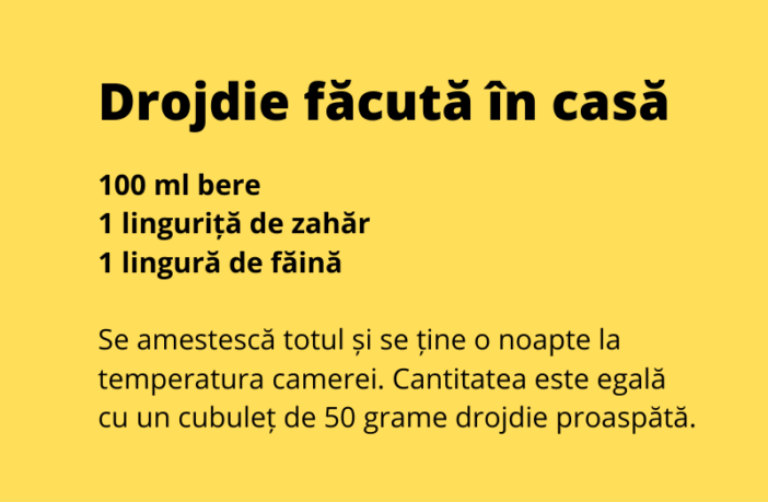 Cea mai simplă rețetă – Drojdie făcută în casă